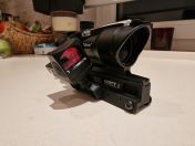 ACOG 4x32 Clone (Trijicon Markings) mit grünem Chevron, Unity Mount und ...